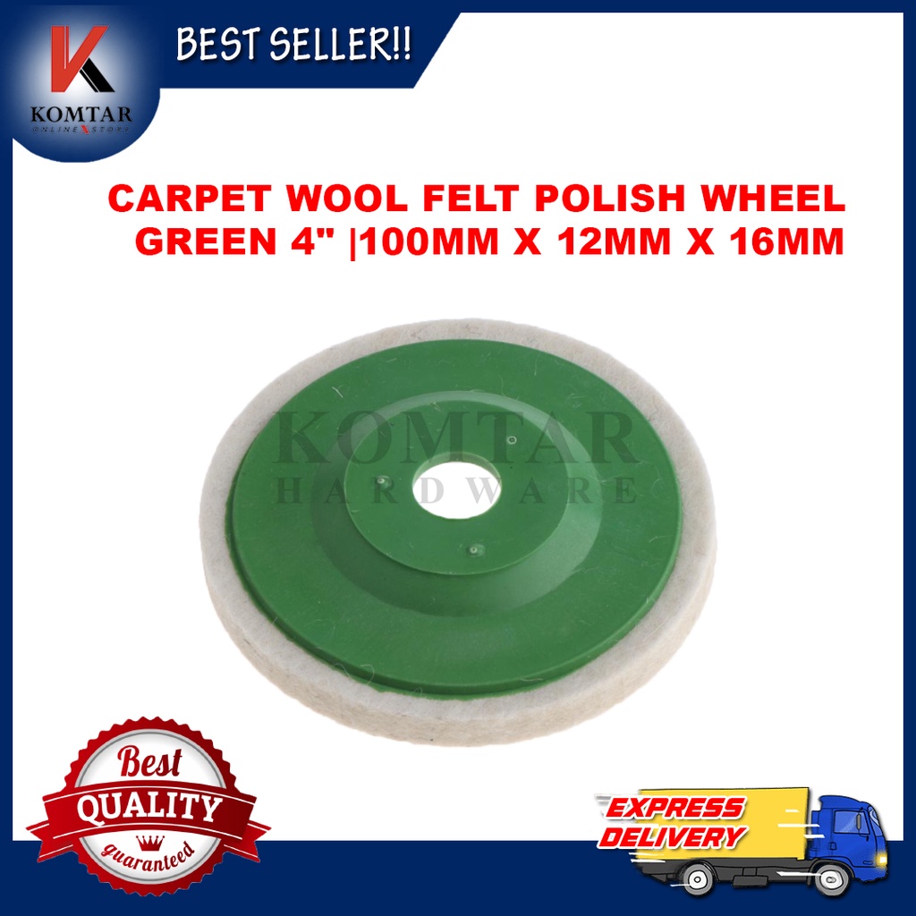 Carpet Wool Felt Polish Wheel 4’’ 100MM X 12MM X 16MM | Shopee Malaysia