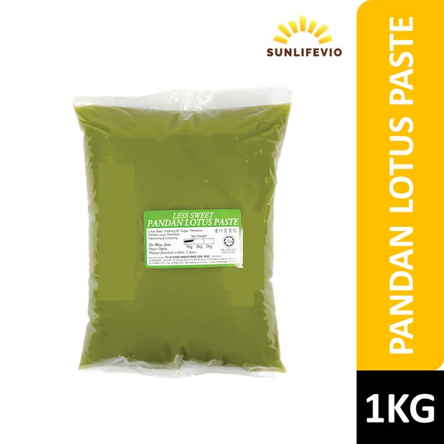 Mooncake Pandan Lotus Paste | 纯斑斓莲蓉 (LESS SWEET)(HALAL) 1KG | Shopee ...