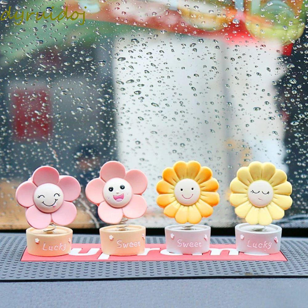 DYRUIDOJ Cute Shaking Head Sunflower Gift Car Dashboard Figure Car ...