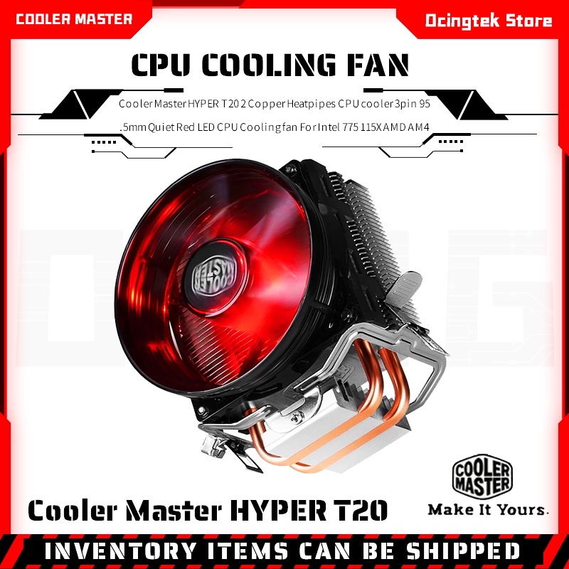 Cooler Master T20 2 Heat pipe CPU Cooler For Intel 775 115X AMD AM4 95 ...