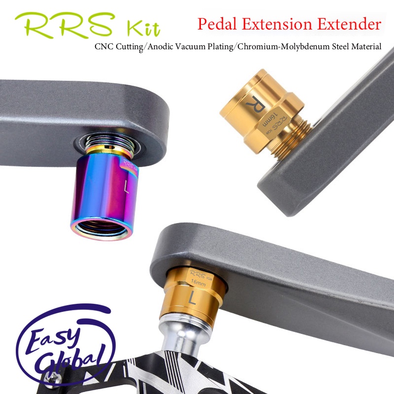 RRSKIT Bicycle Pedal Axle Extender Steel Pedal Axle Extenders 16mm/20mm ...