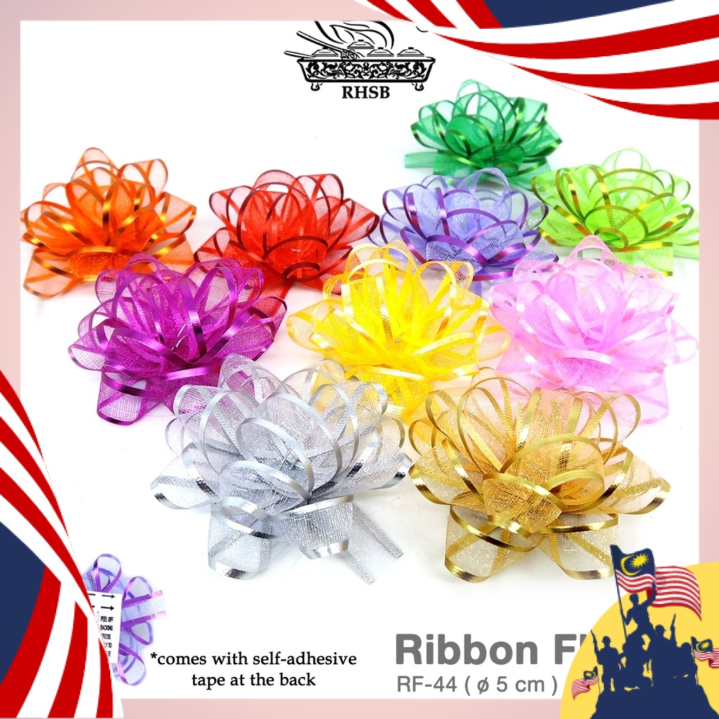 1PC 5CM FLOWER RIBBON / ORGANZA RIBBON BALL / HAMPER RIBBON / GIFT ...