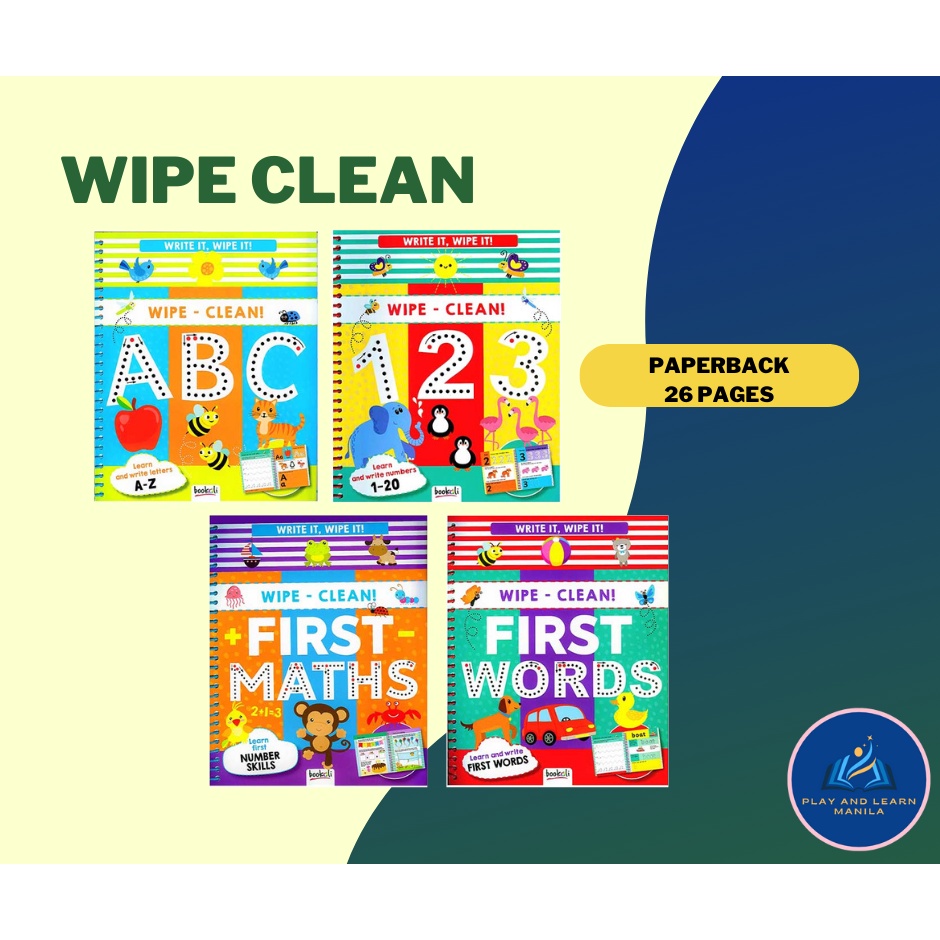 Wipe Clean Workbook (ABC, 123, First Words, First Math) | Shopee Malaysia