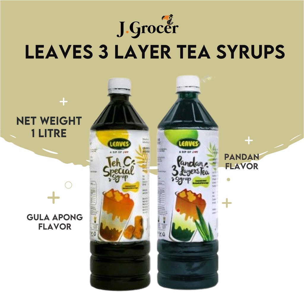 1Litre | Leaves 3 Layer Tea Syrups Concentrate | Sirap Concentrate Teh ...