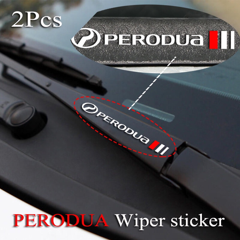 2PCs Perodua car window wiper decoration modification emblem stickers ...