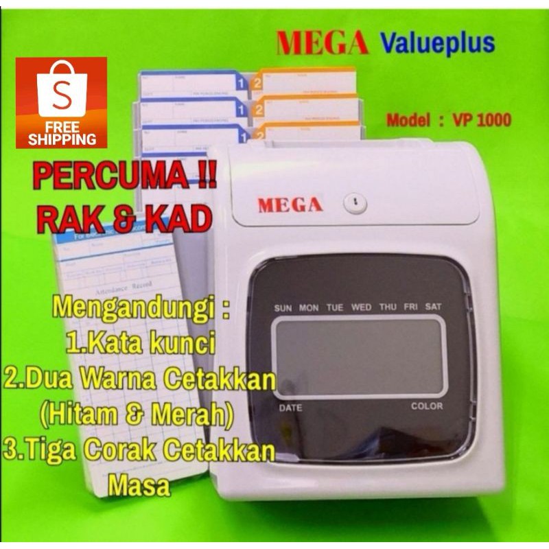 Punch Card Machine / Time Recorder Machine / Time Recorder Mesin ...