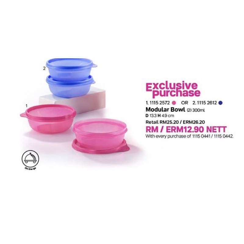 Tupperware Modular Bowl 300ml 2pcs | Shopee Malaysia