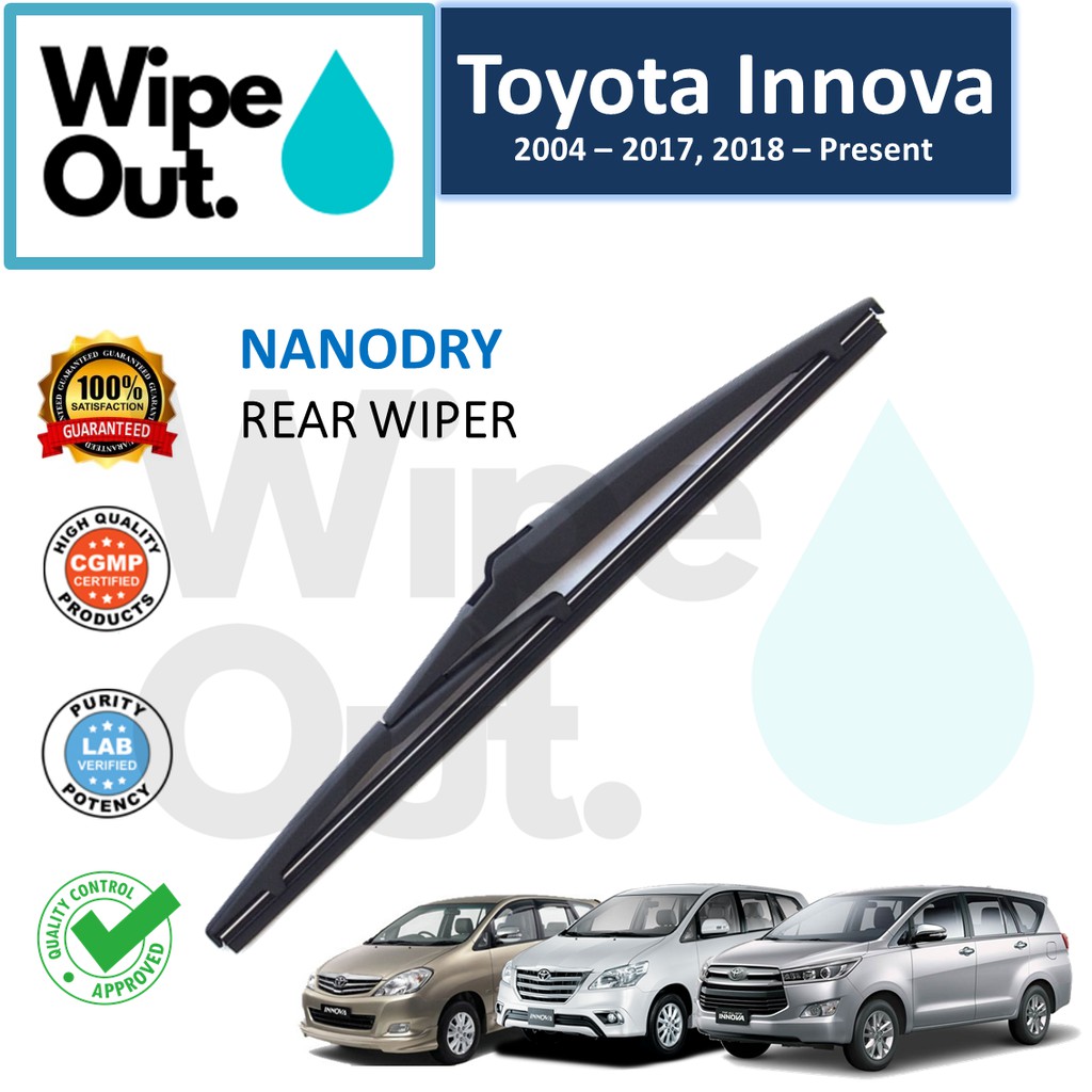 Toyota Innova 2004 - 2017 , 2018 - Present WipeOut NANODRY Rear Wiper ...