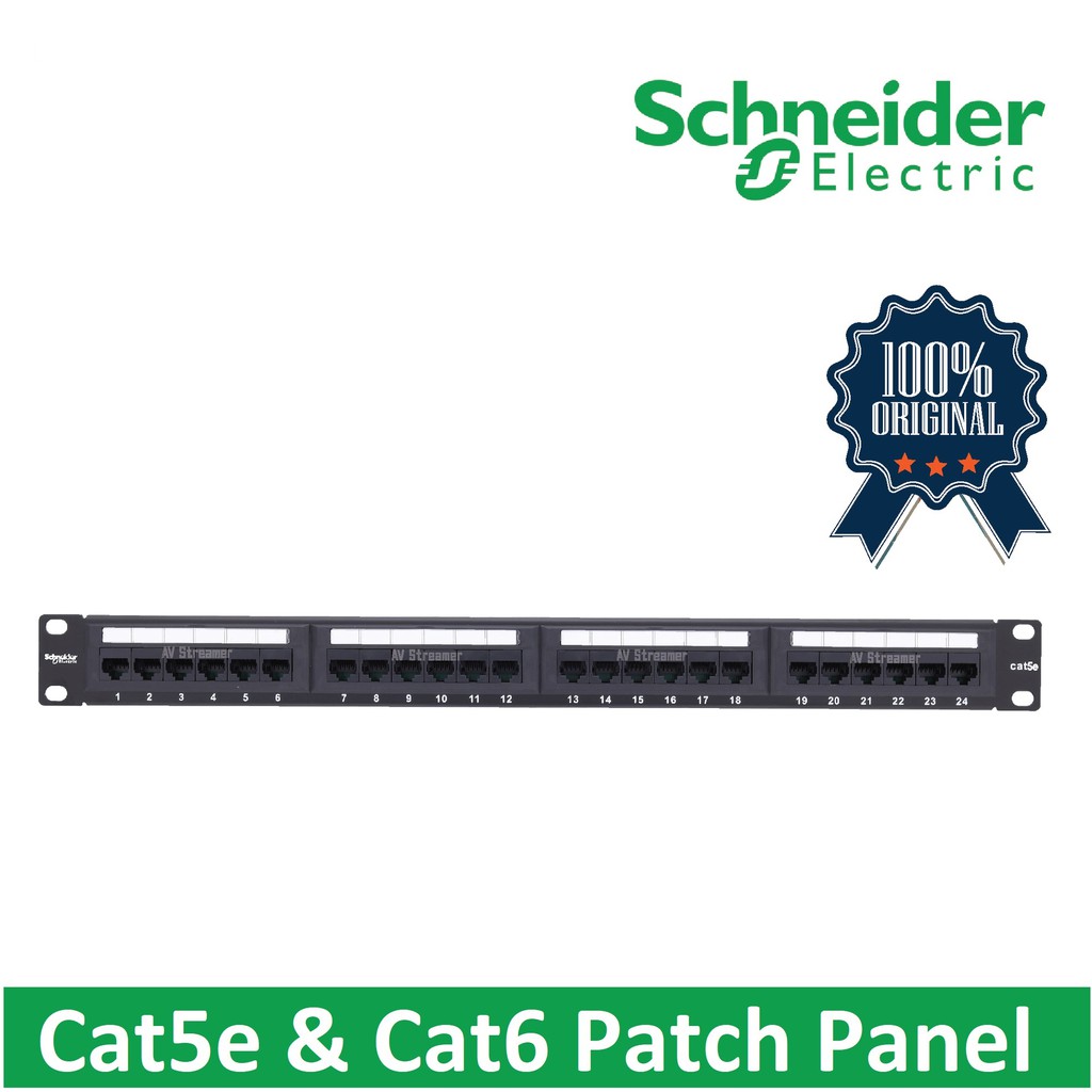 Schneider Cat5e Cat6 24 Ports Patch Panel (DCEPP24UKY1U DC6PP24UKY1U ...