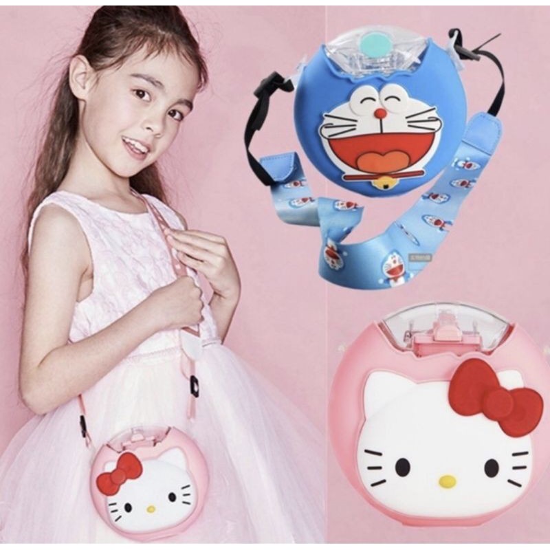 Kid Cute Cartoon Tumbler Drinking Water Round Bottle Doraemon Peppa Pig ...