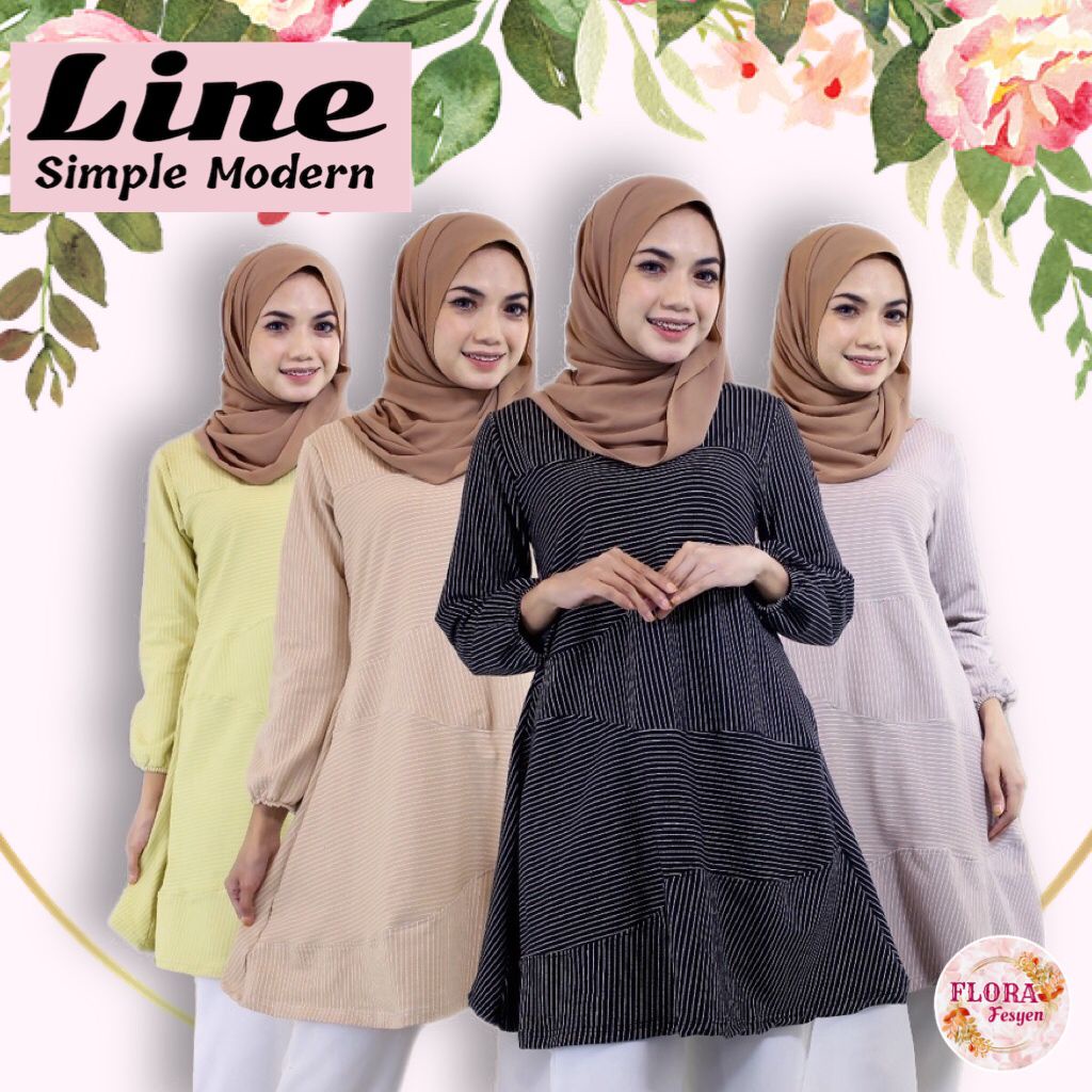 Jameela Muslimah T-Shirt Blouse Labuh Line Simple Modern Baju Melayu ...