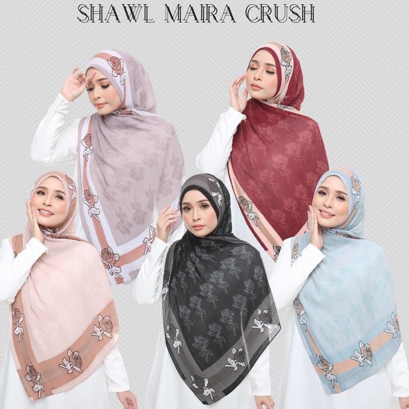 🔥SHAWL HEAVY CHIFFON CRUSH(pleated)PRINTED 10-20pcs🔥 | Shopee Malaysia