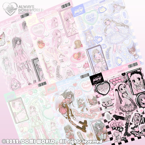 [DOMI WORLD] NEW 6 Types Of Angel's Stickers (Grey Angel, Pink Angel ...