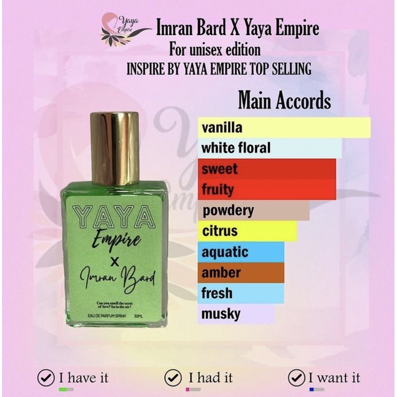 💯 ORIGINAL YAYA EMPIRE X MIA AZHAR PERFUME YAYA EMPIRE PERFUME | Shopee ...