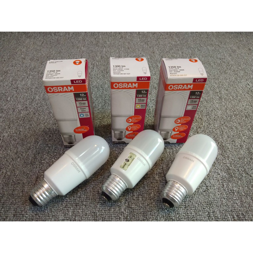 Mentol LED jenama Osram / LED Stick Bulb Osram 12W E27 6500K (Daylight ...