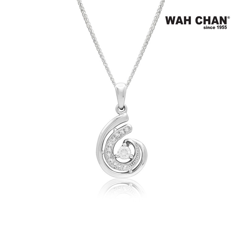 WAH CHAN White Gold Diamond Pendant | Shopee Malaysia