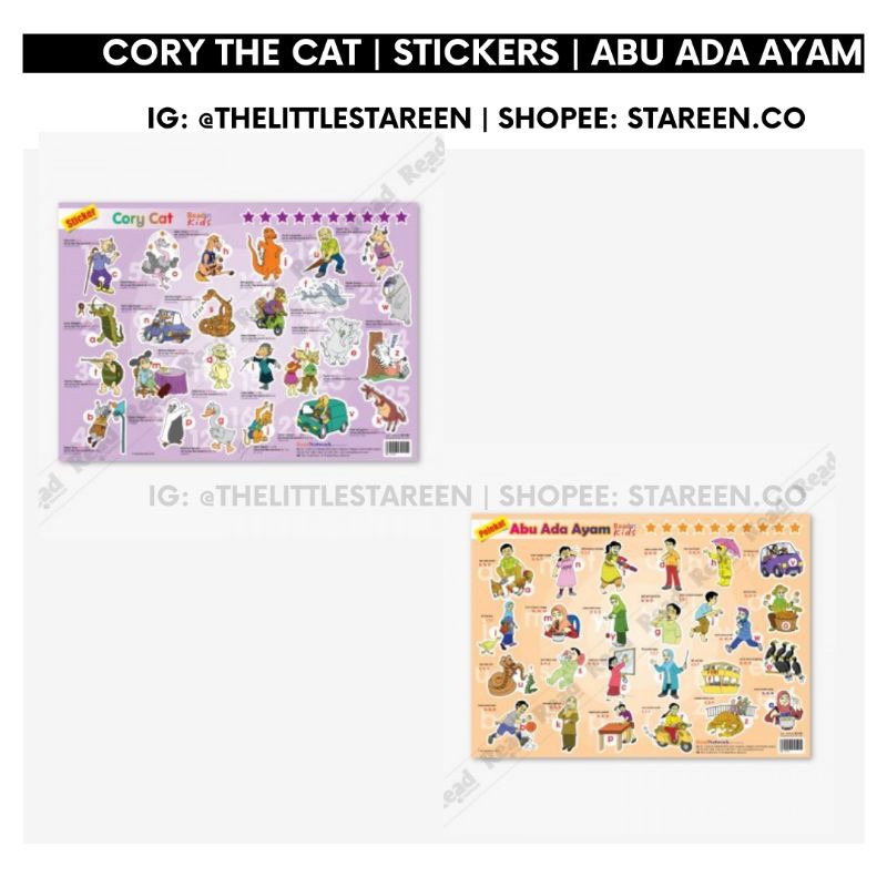 (TLS 🇲🇾) STICKER READEASY CORY CAT ABU ADA AYAM | Shopee Malaysia