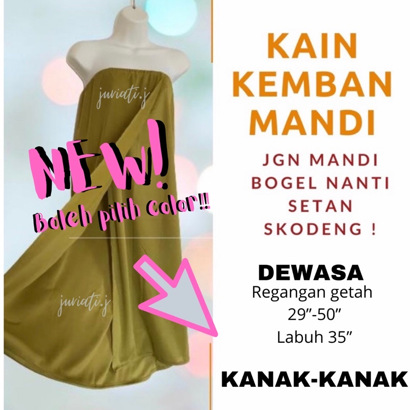 CODE SOPAN.KAIN KEMBAN MANDI DEWASA & KANAK2 - jangan mandi bogel setan ...