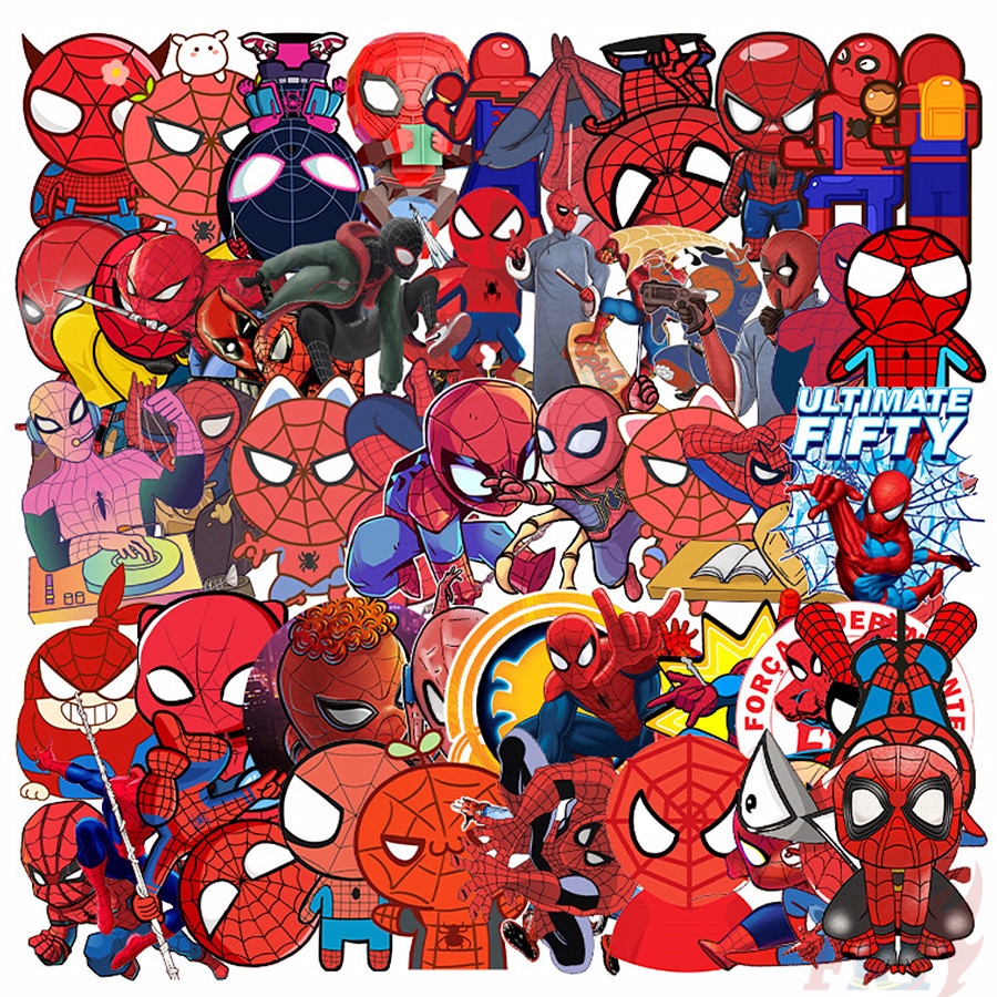 55Pcs/Set Spider-Man Series 02 Stickers DIY Fashion Mixed Waterproof ...