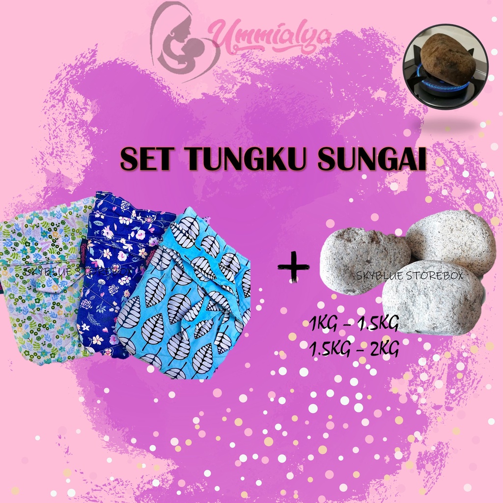 UMMIALYA Tungku Batu Sungai Tungku Ibu Berserta Sarung / SET BERPANTANG ...