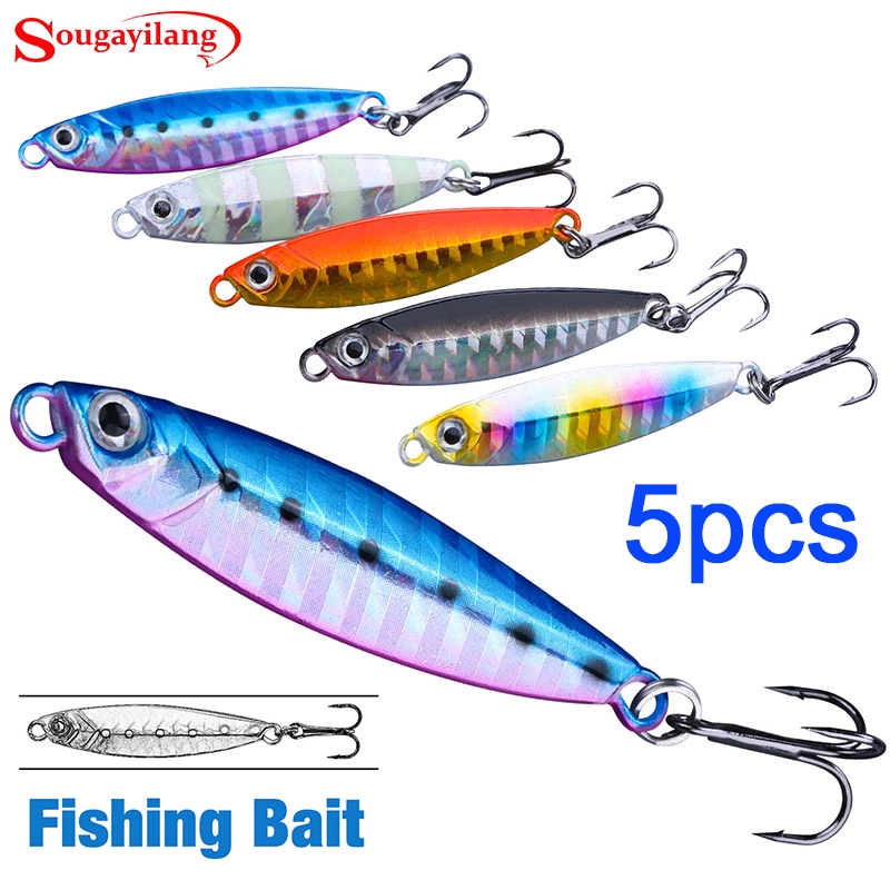 Sougayilang Micro Metal Lead Jigging Lure Artificial Laser Sinking Baits (5 Pcs/10g) | Shopee ...