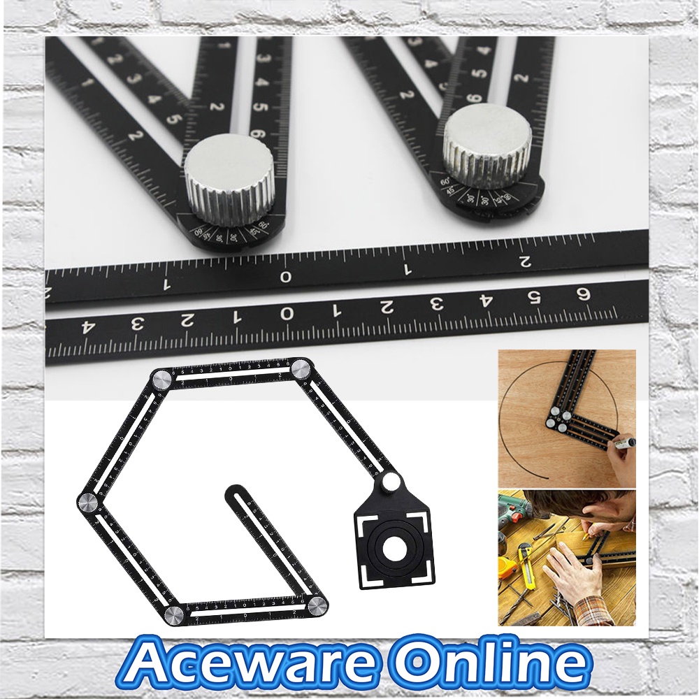 Tile Cutter Multi Angle Aluminium Alloy Measuring Ruler Six-Folding ...