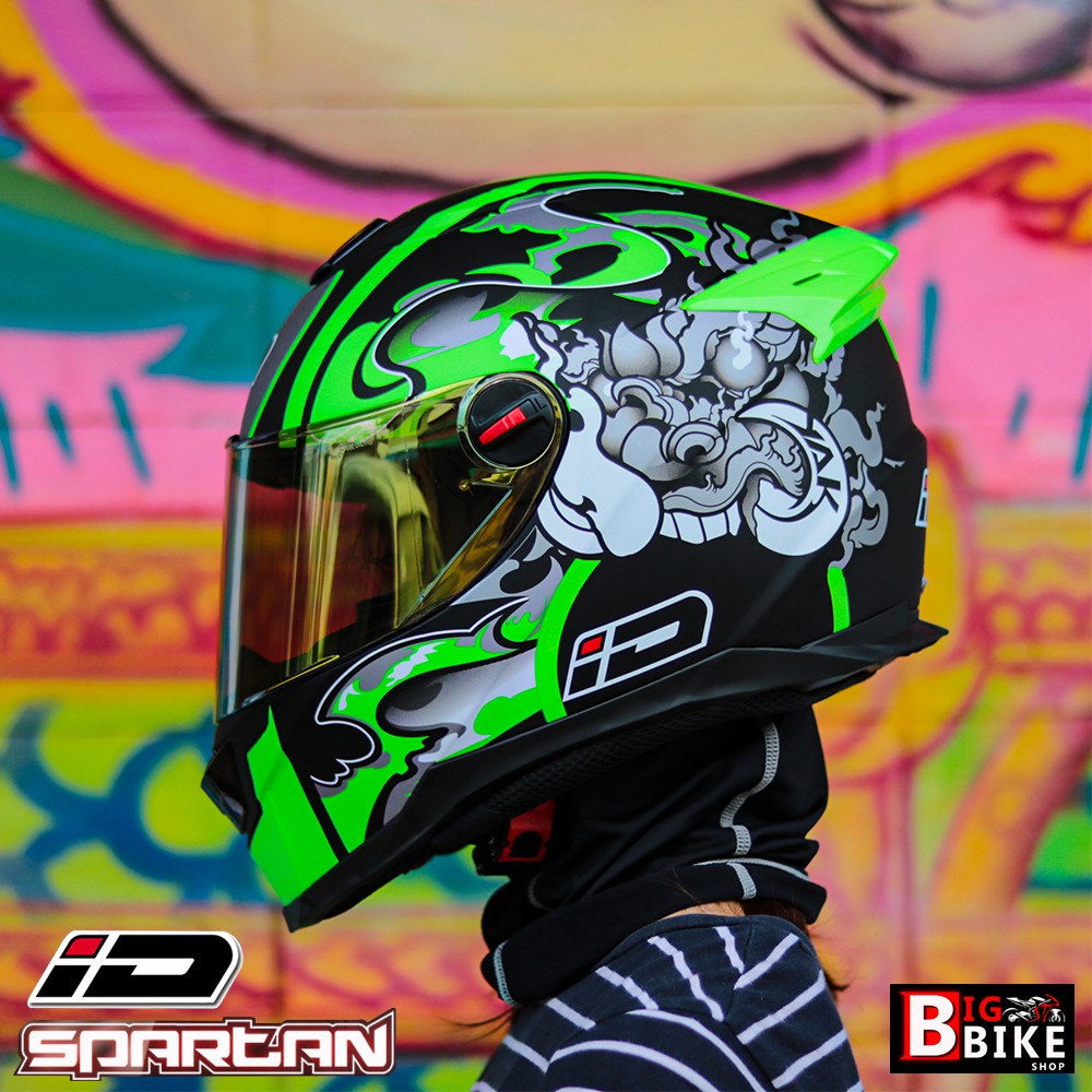 INDEX ID SPARTAN Full Face Helmet Pattern S8 Matte Black/Gloss | Shopee ...