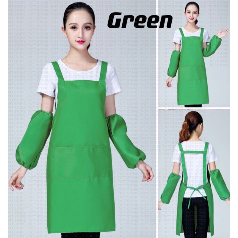 TKTT Solid Colour H Back Self Tie Apron Bib Apron Pocket Apron Kitchen ...