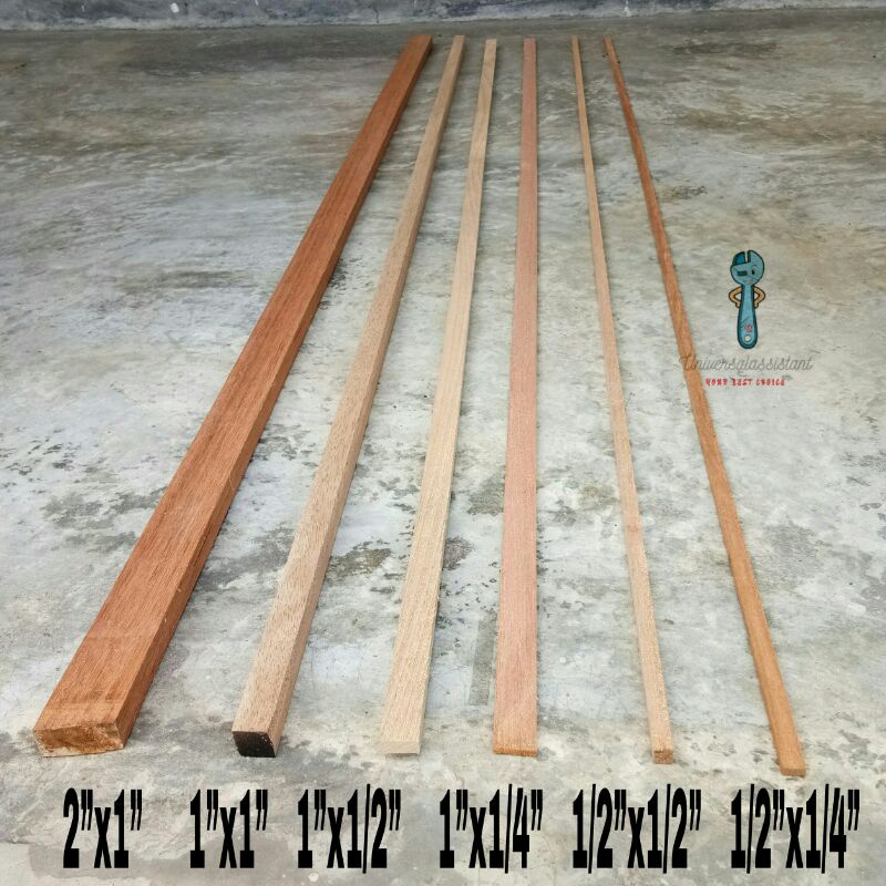 5 Batang | Kayu 6 Kaki | 1/4” 1/2” 1” Kayu Tebal/ Nipis | 6 Feet Wood ...