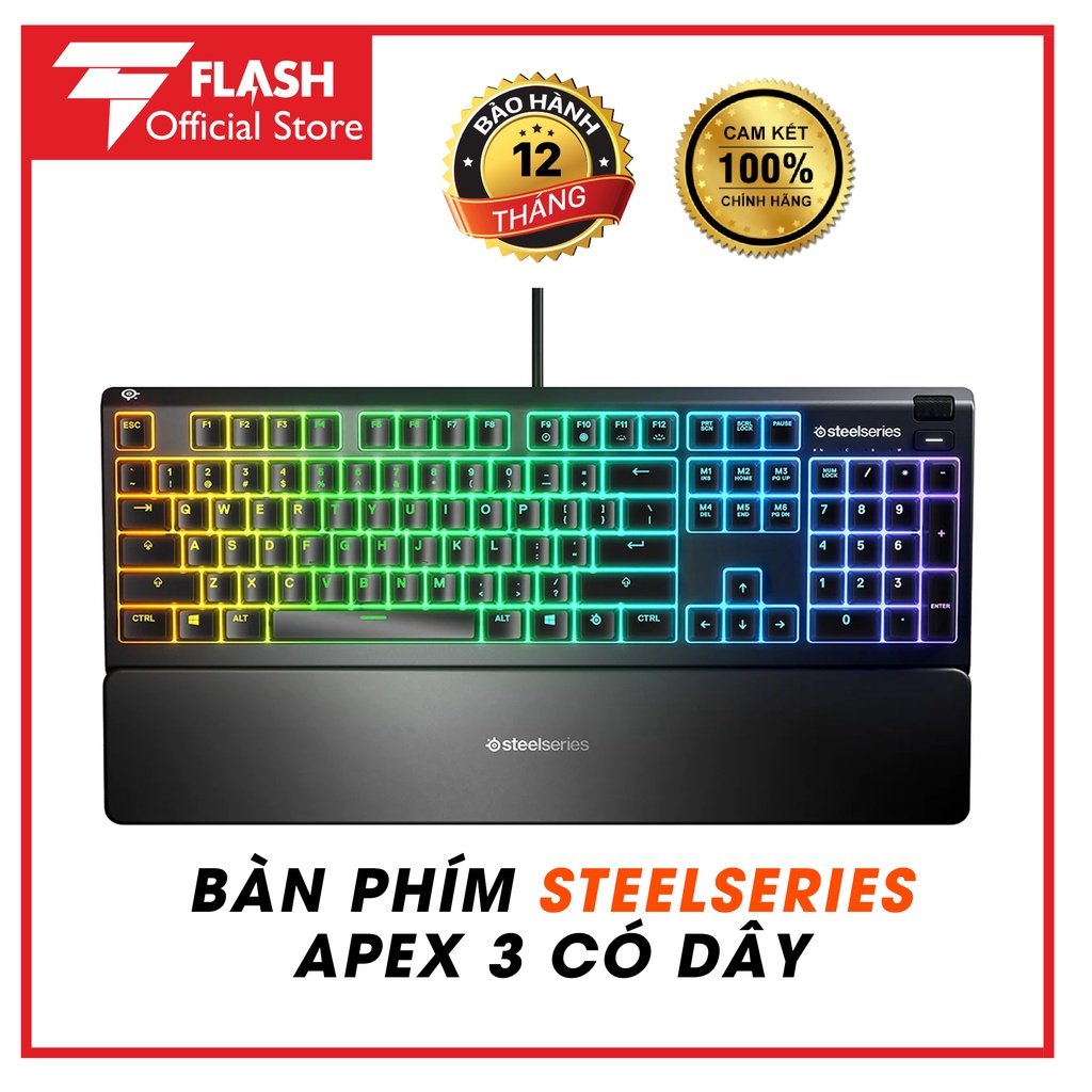 Steelseries Apex 3 US mechanical keyboard - 64795 (Genuine) | Shopee ...