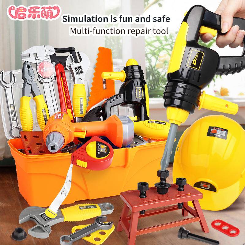[Qilemeng] 51 Pcs Kids Tool Set Mechanic Toys Suitcase Kids Toolbox ...