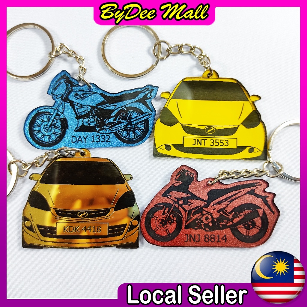 🔥🔥 KEYCHAIN KERETA & MOTOR.... FREE.!! UKIR NOMBOR PLAT 🔥🔥 | Shopee ...