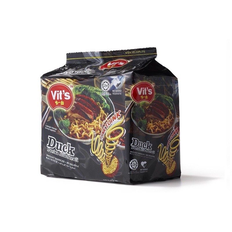 Vit's Instant Noodles Duck, 5 Spices Flavour (Mi Segera 78g x 5 Packets ...