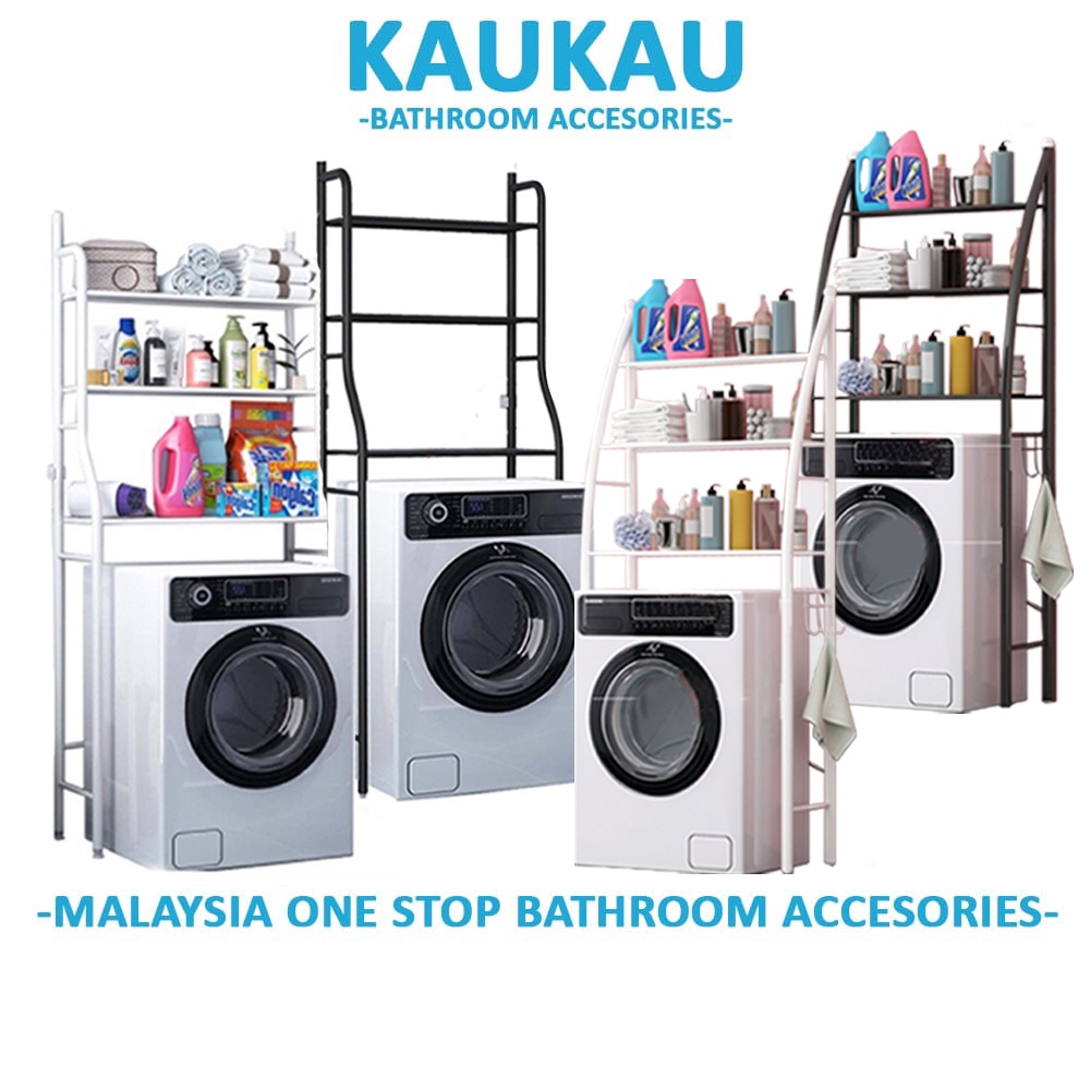 KAUKAU 3 Tier Layer Bathroom Toilet Bowl Washing Machine Rack Stainless ...