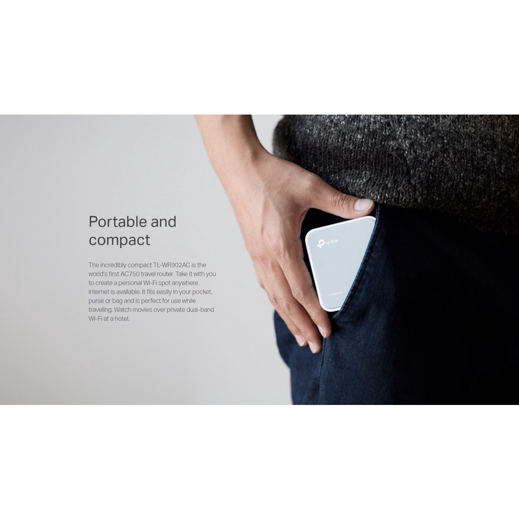 TP-Link TL-WR902AC AC750 Wireless Travel Router Mini Dual Band Range ...