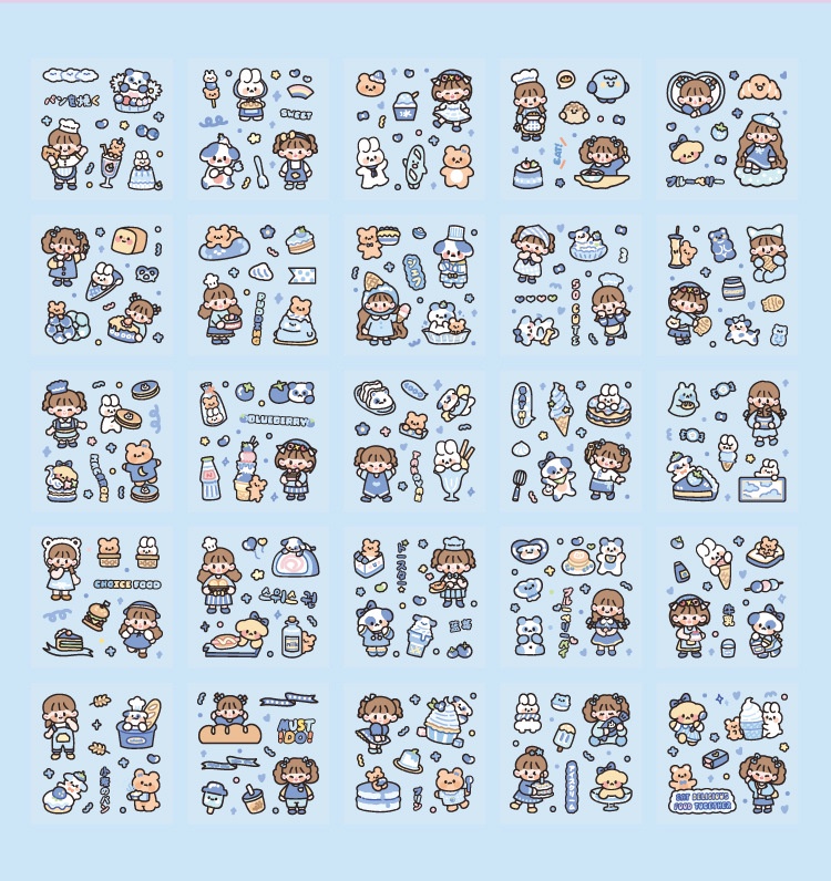 PINEDOT 200 Pieces Cute Ruan Ruan Cafe Waterproof Stickers Set Box ...