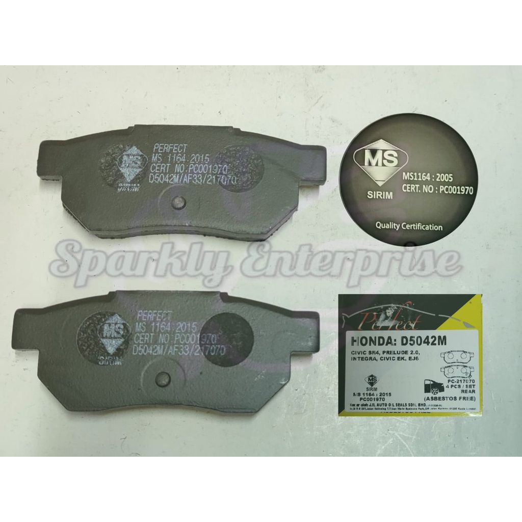 REAR BRAKE PAD D5042 D5018 HONDA CIVIC SR4 , PRELUDE 2.0 , INTEGRA ...