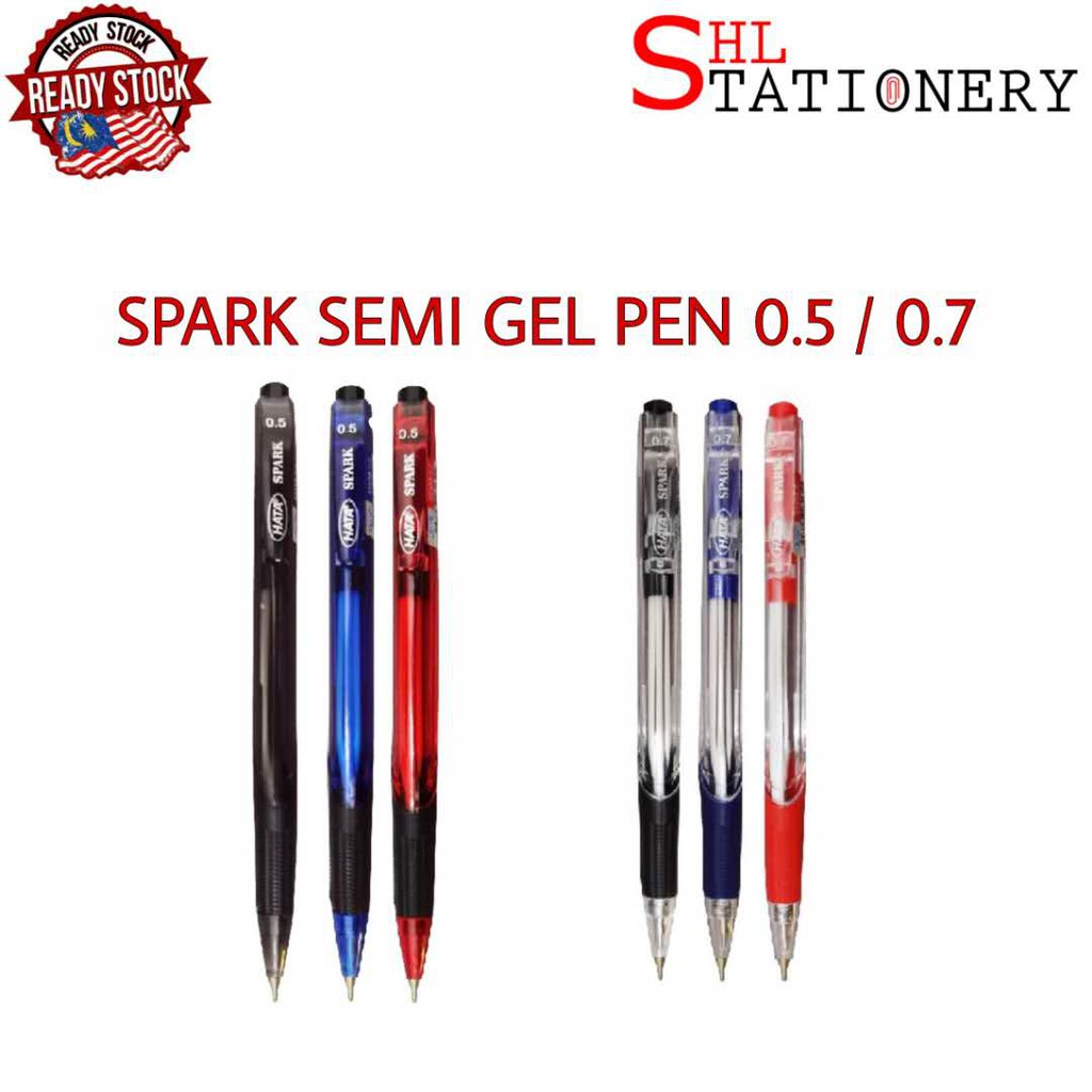 HATA Spark Retractable Semi Gel Pen 0.5mm / 0.7mm | Shopee Malaysia