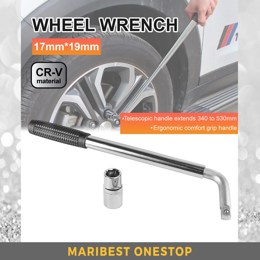 Heavy Duty L Shape Tyre Opener Wheel Socket Wrench Extendable ...
