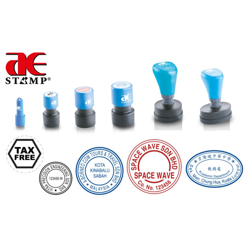 Custom Made ROUND & OVAL AE Gel Stamp (Pre-Inked_ US Technology Quick Dry Waterproof Chop Cop ...