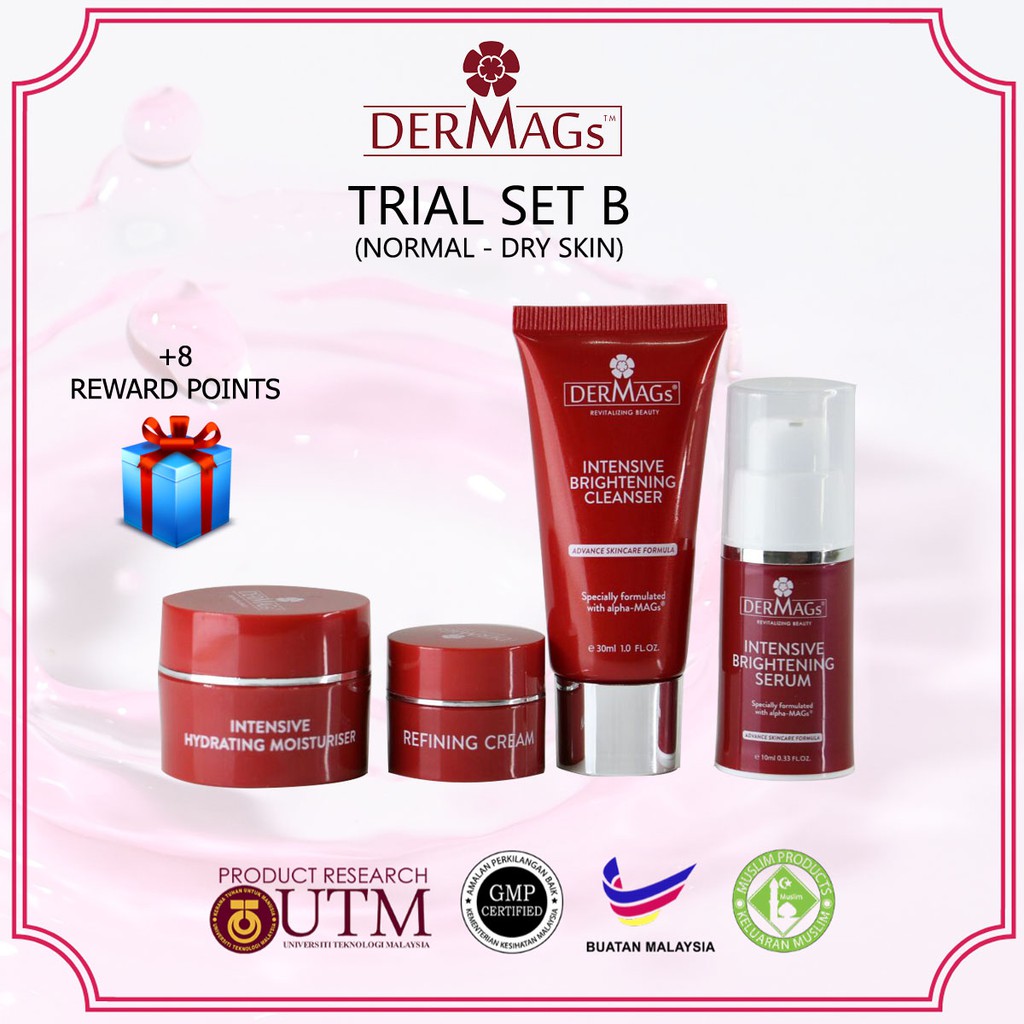 DERMAGS SKINCARE TRAVEL KIT @ TRIAL SET A (OILY SKIN) , SET B (DRY SKIN ...