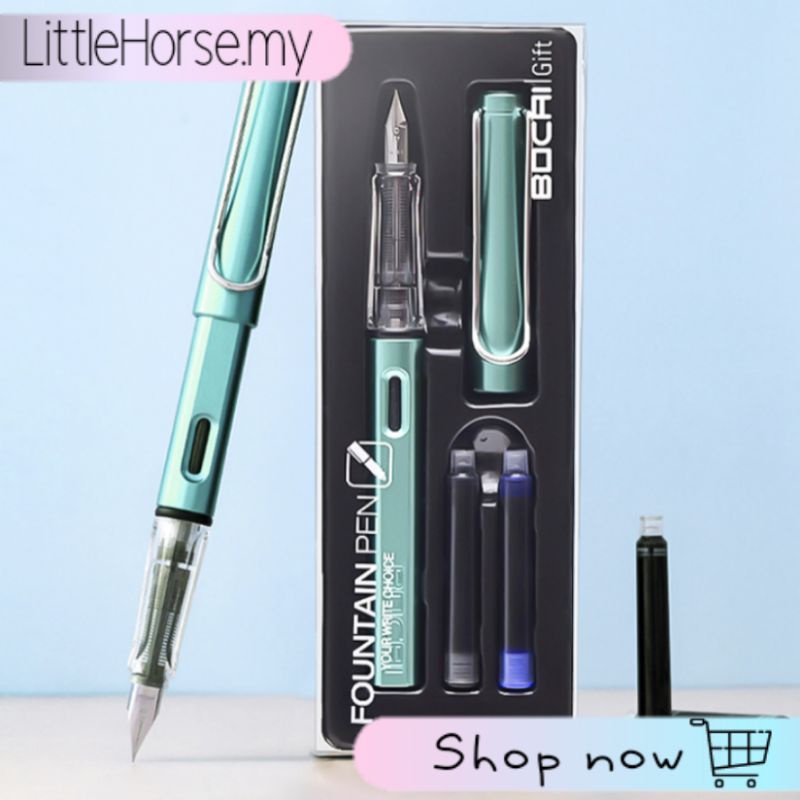 High Quality Fountain Pen Set with Disposable Blue and Black Ink ...