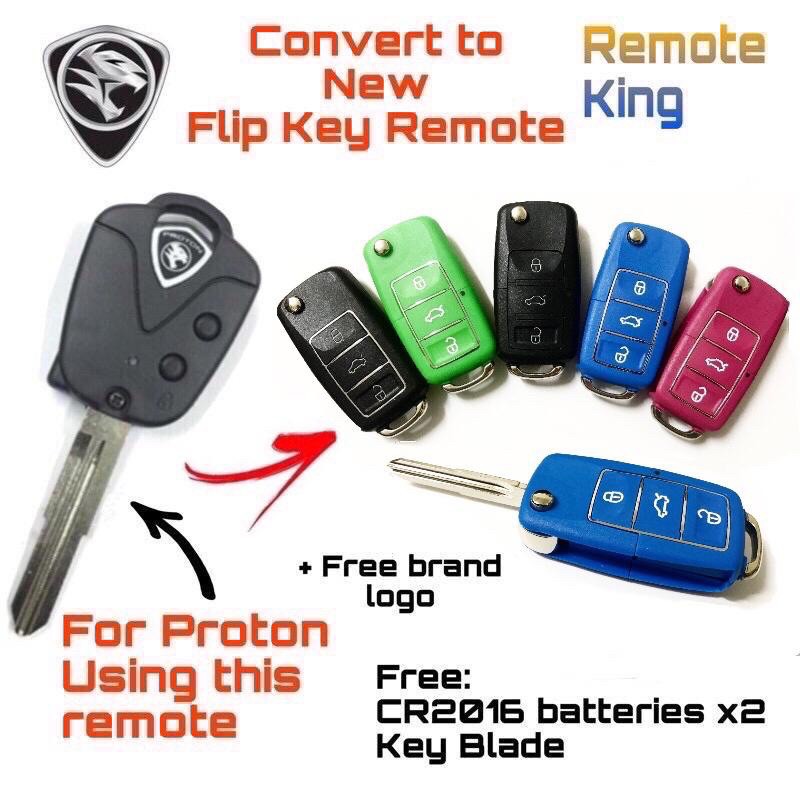 Proton Saga Persona Waja Flip Key Remote Water Proof Kunci Lipat ...