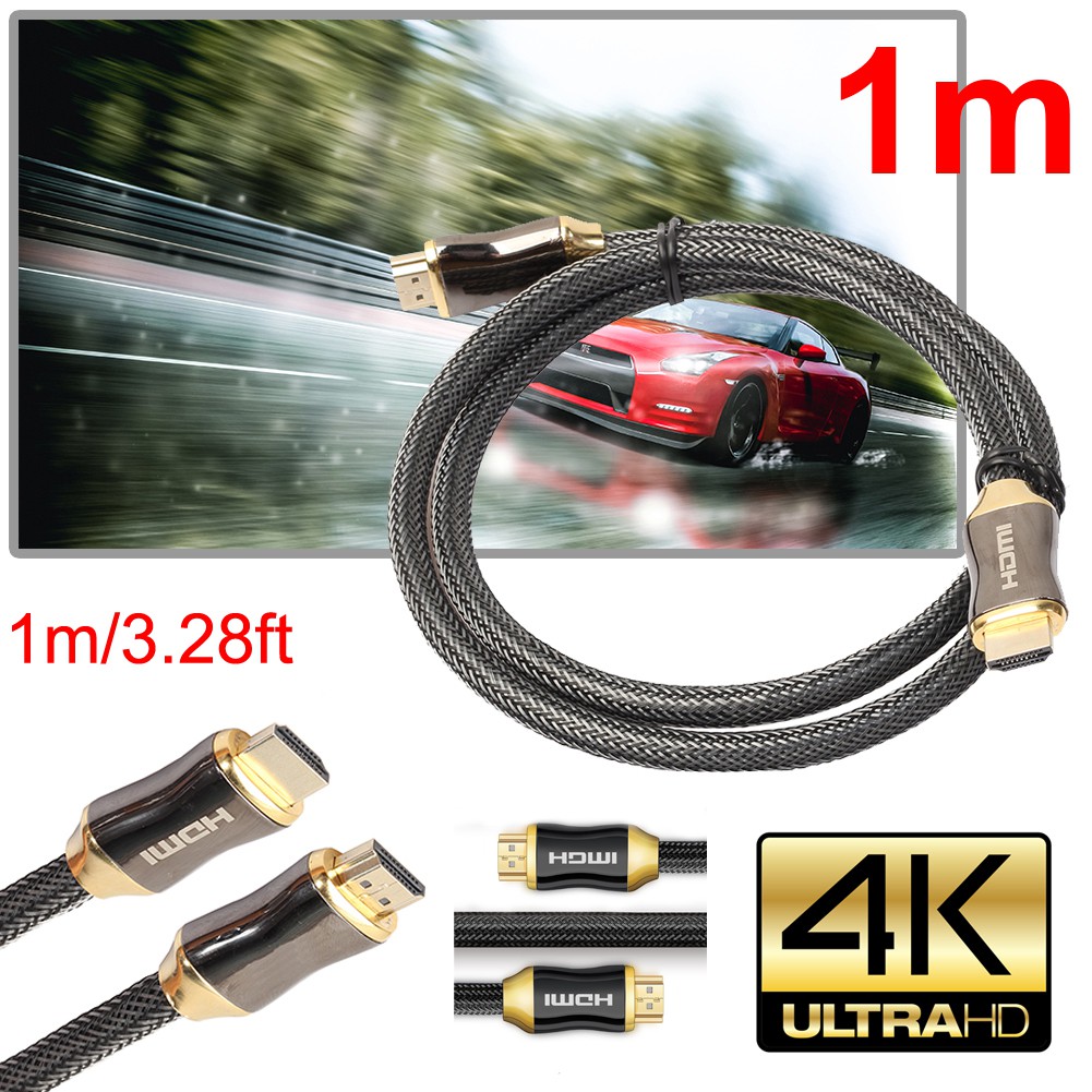 3D 4K HD UHD HDMI Cable 1080p High Speed Gold Plate Head 1 Meter TV ...