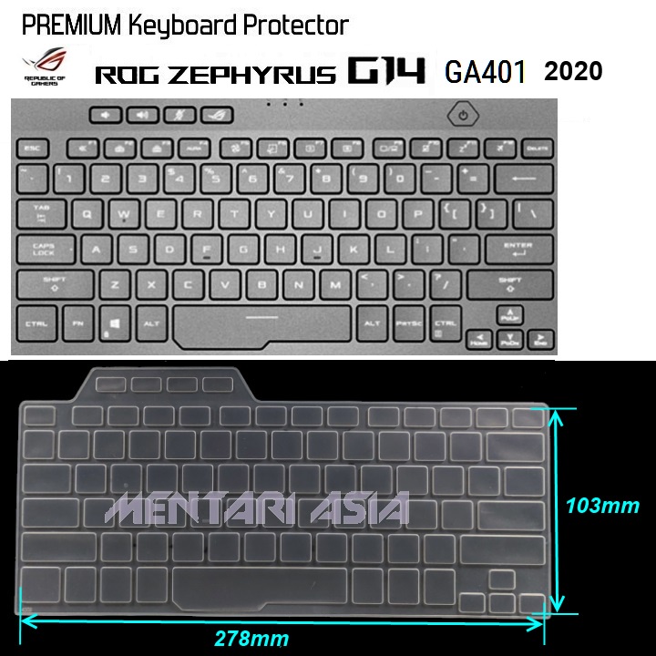 Asus ROG Zephyrus G14 GA401 Keyboard Protector - PREMIUM CLEAR | Shopee ...