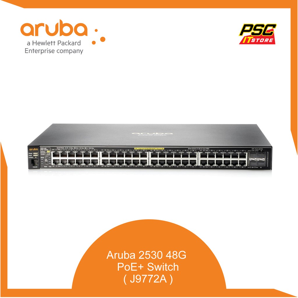HP ARUBA J9772A: ARUBA 2530 48G POE+ 48 PORT 10/100/1000 MBPS C/W 4XSFP ...