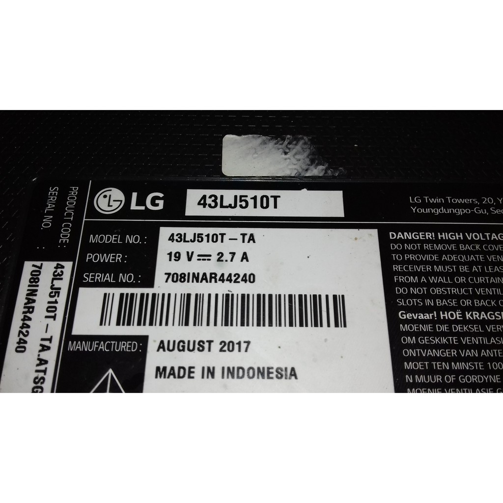 (BD155) LG 43LJ510T EAX67142003 (1.0) MAIN BOARD | Shopee Malaysia