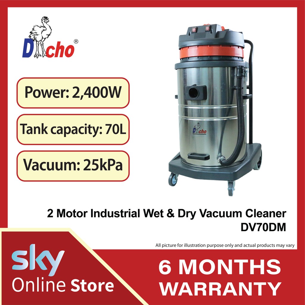 Dacho Double Motor Industrial Wet And Dry Vacuum Cleaner 2400w 70litres