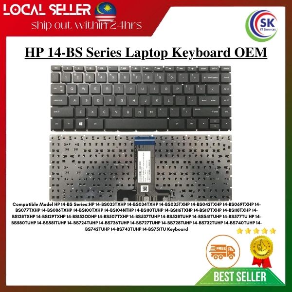 HP 14-BS Series Laptop Keyboard OEM | Shopee Malaysia