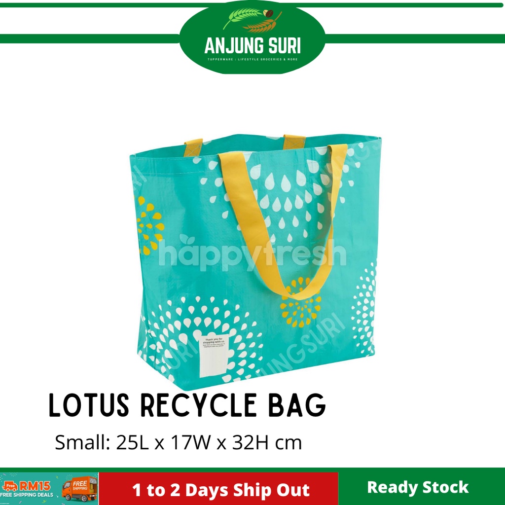 Reusable Foldable Shopping Bag Canvas Grocery Storage Recycle Beg Lipat ...